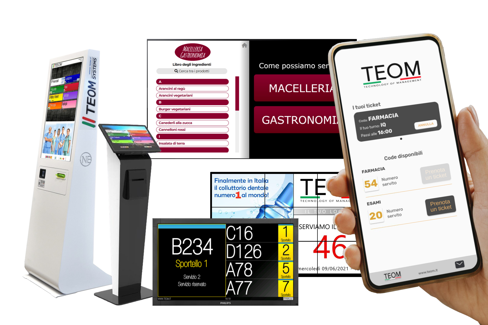 Eliminacode, digital signage e gestione delle attese TEOM
